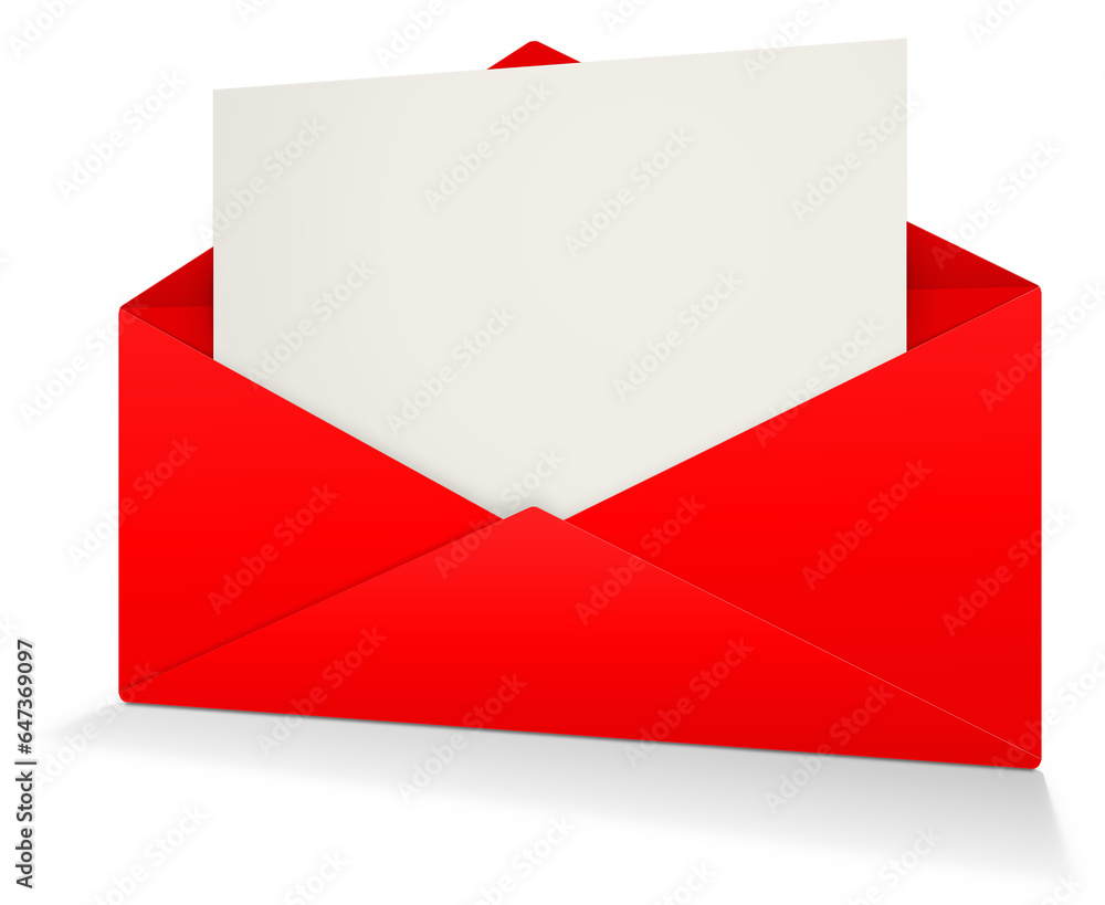 Red Postal envelope blank template for presentation layouts and design ...