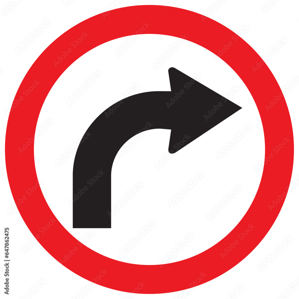giro a la derecha solamente, señal, circular, sr 07, transito, señal ...