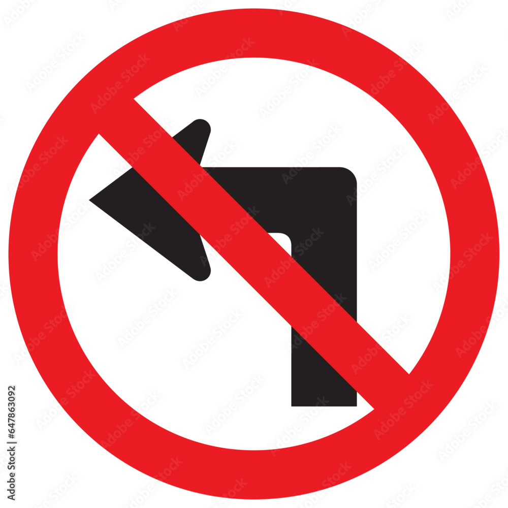 prohibido girar a la izquierda, sr 06, señal, circular, circulo rojo ...