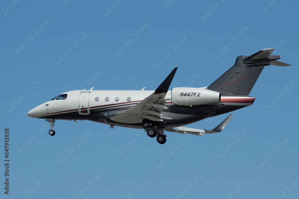 Embraer Praetor 500 jet with registration N447FX shown on final ...