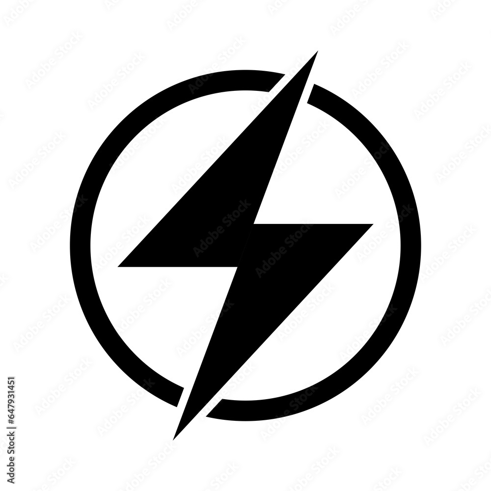 Lightning icon illustration electric power vector logo design element ...
