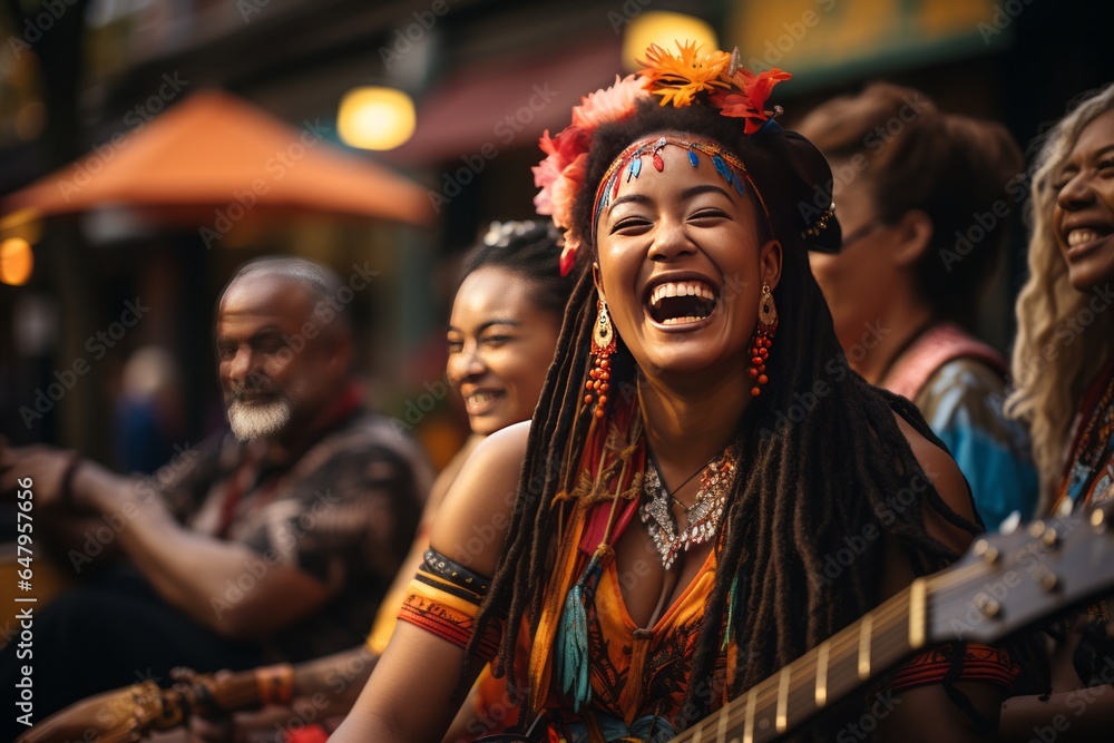 Celebration of a cultural heritage festival, where people of various ...