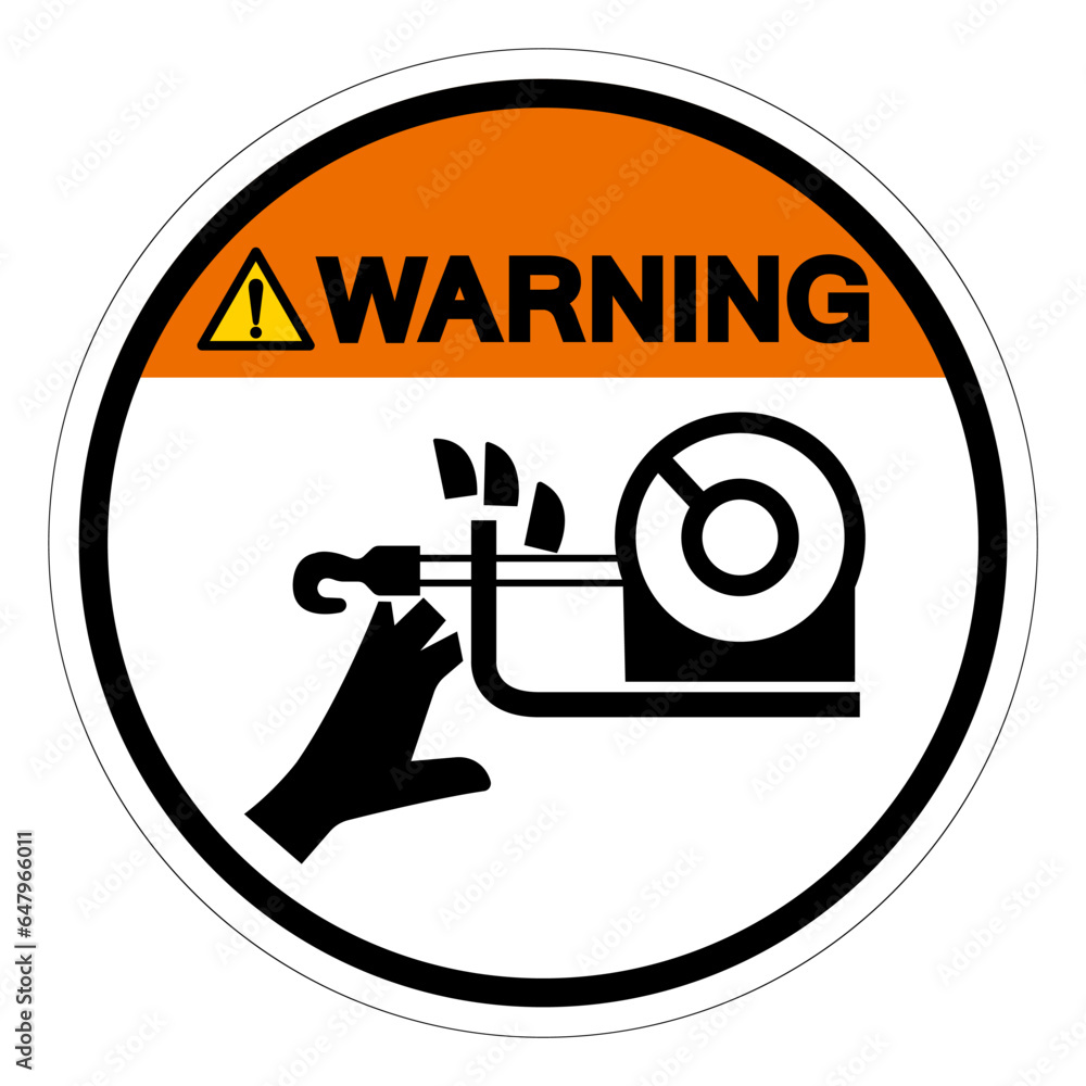 Warning Cutting Of Finger Hazard Symbol Sign, Vector Illustration ...