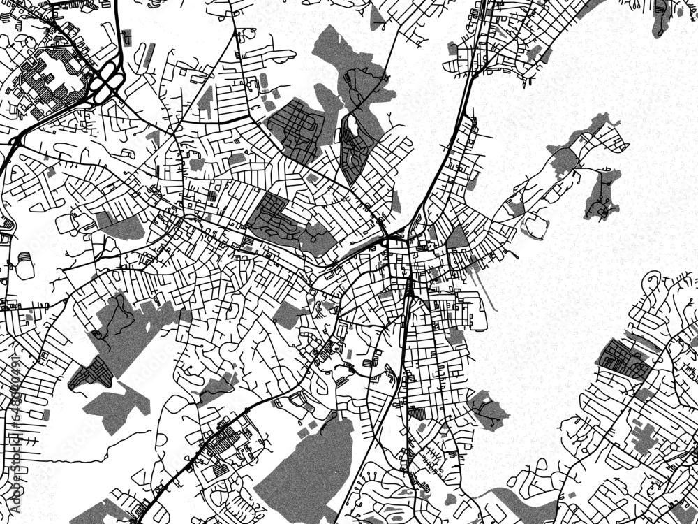 Greyscale vector city map of Salem Massachusetts in the United States ...