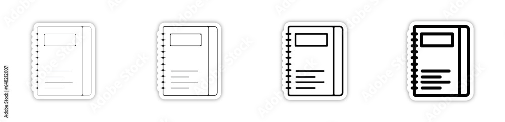 Vector de Stock picto logo icones et symbole trace noir agenda note ...