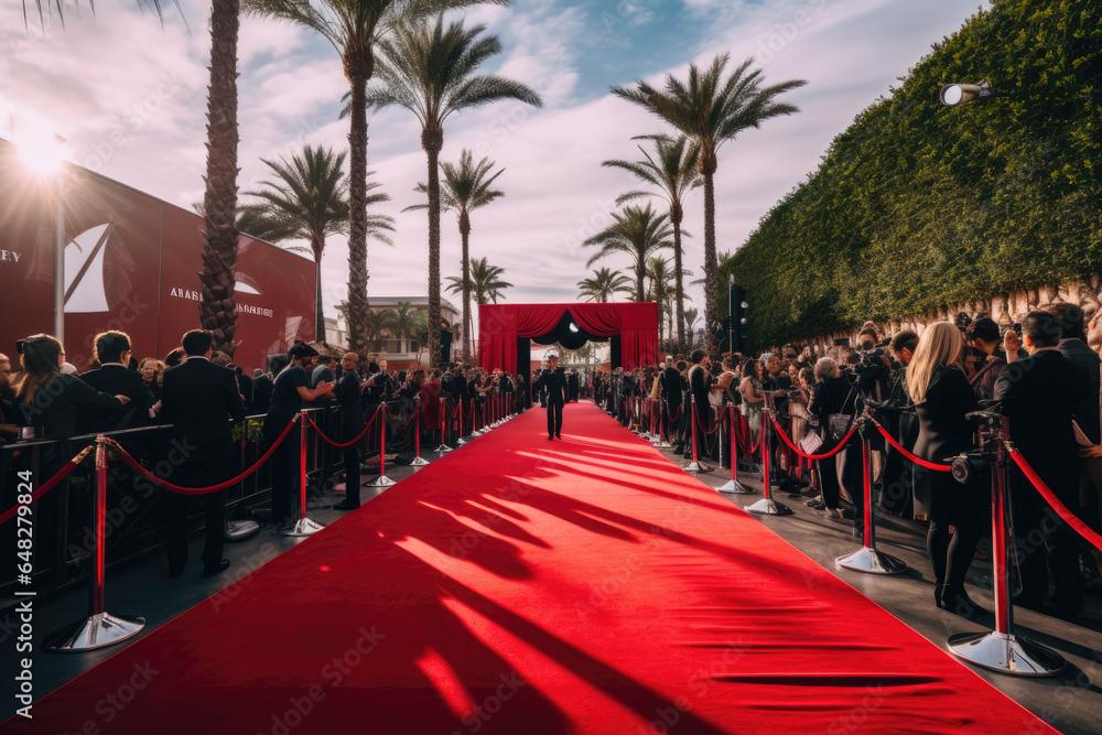 Red carpet event with Hollywood celebrities and photographers capturing ...
