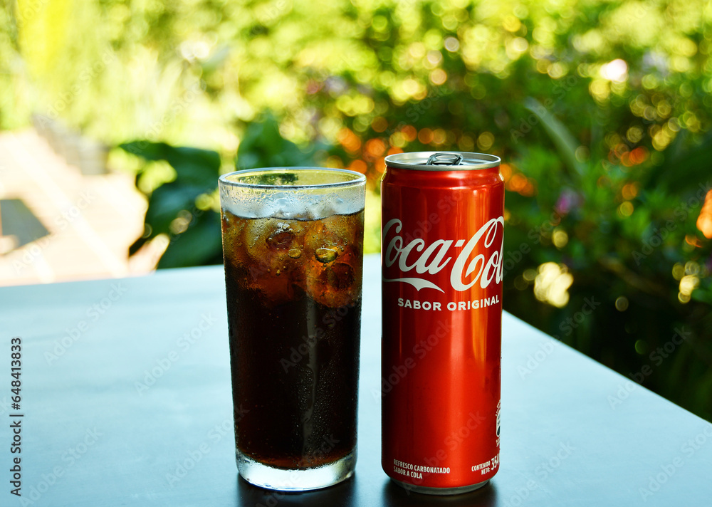 GUATEMALA, GUATEMALA - 19 DE NOVIEMBRE, 2022: Coca Cola en Lata, bebida ...