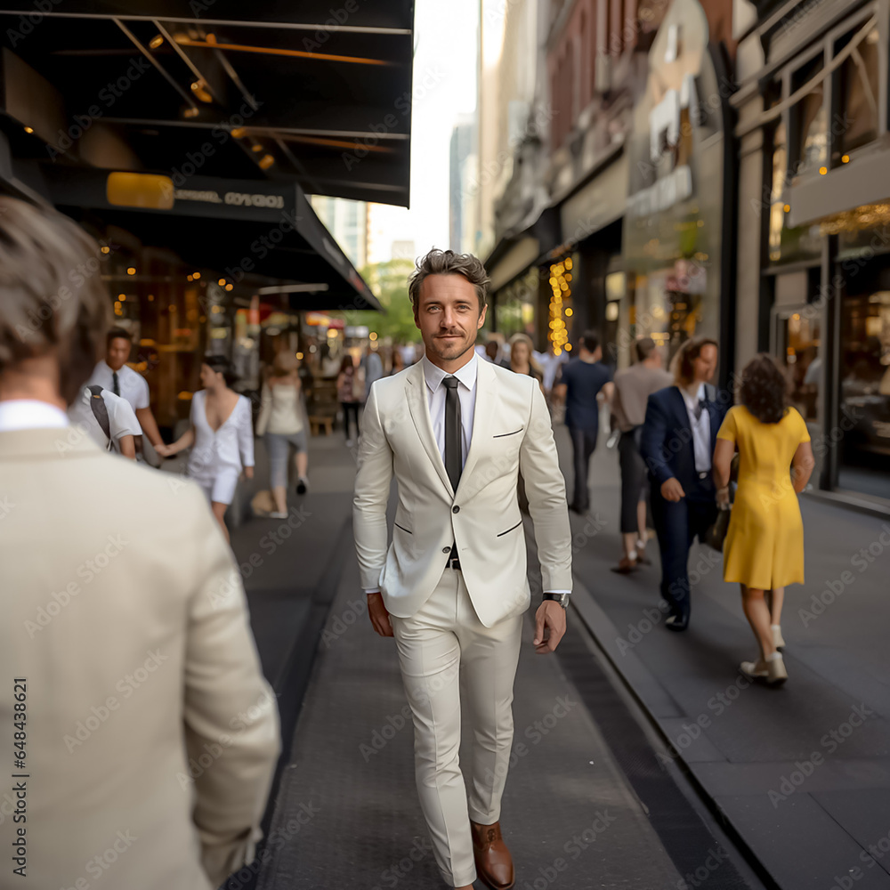 portrait of a handsome smiling white young american businessman boss in ...