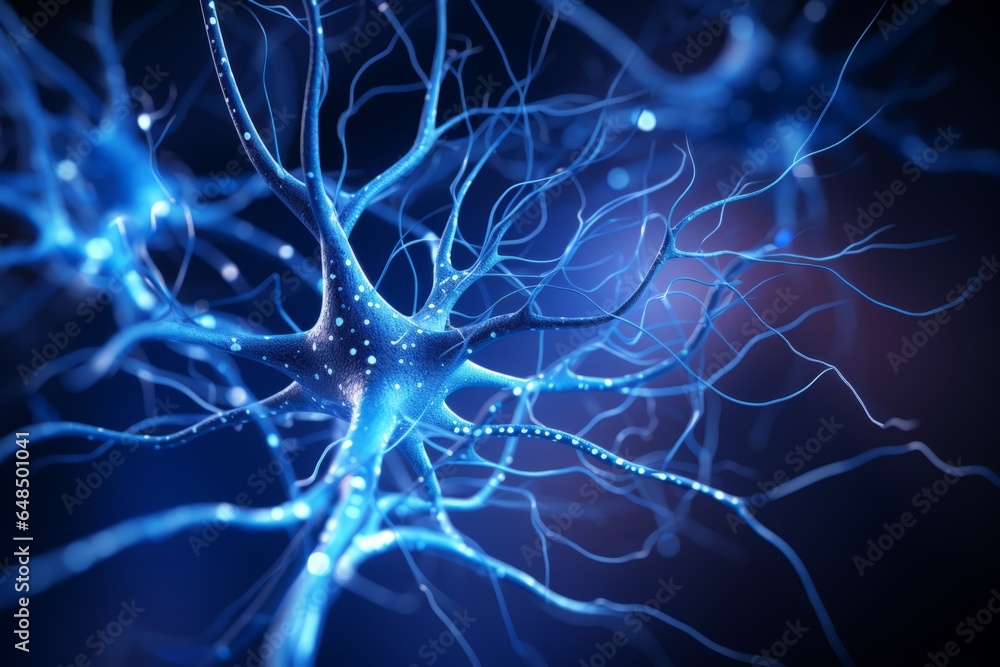 Neuron cells neural network under microscope neuro research science ...