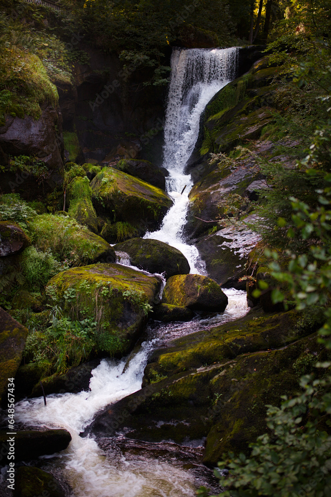 Triberg Falls, One of the highest waterfalls in Germany. Waterfall in ...
