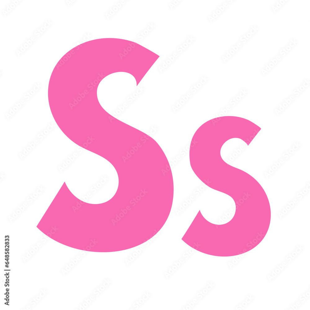 Doodle playful letter S uppercase, lowercase abc colorful cartoon funny ...
