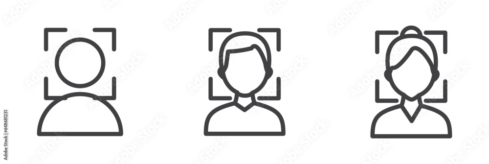 Facial scanner sign, Personal biometric data, Secure identity ...