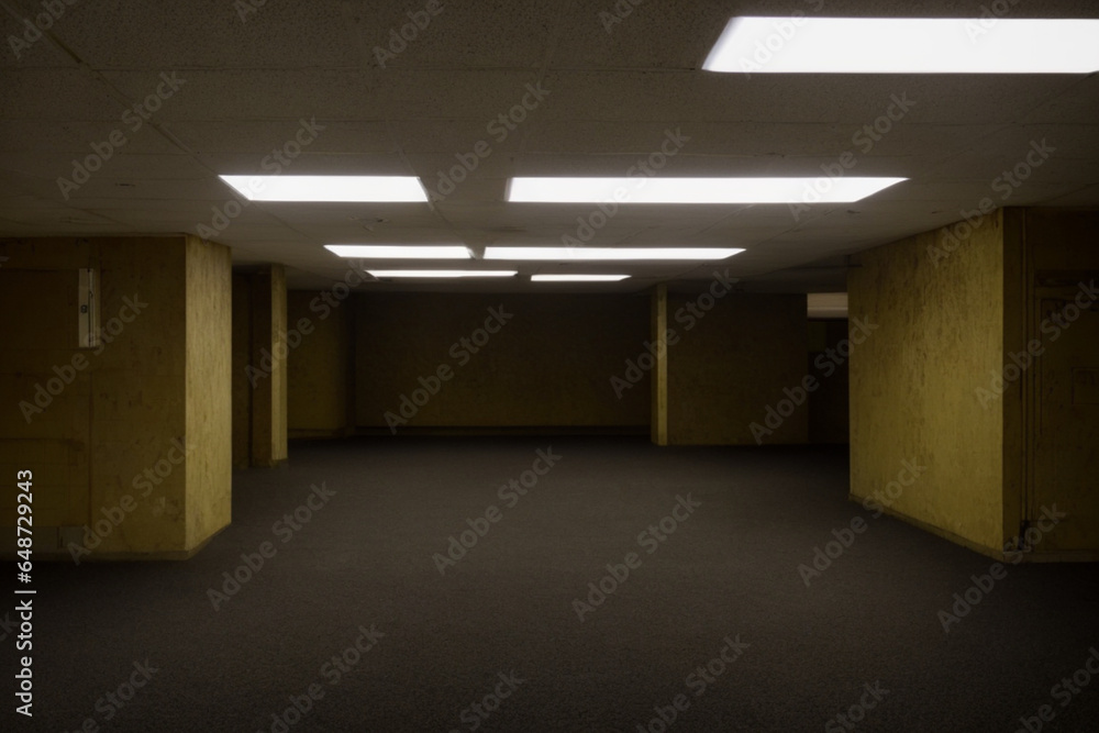Backrooms Liminal Space Realistic Stock Illustration | Adobe Stock