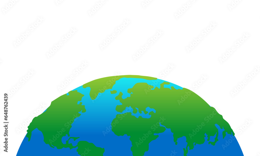 Vector earth globe with green continents. modern world map concept ...
