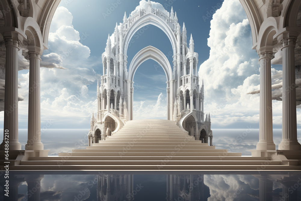 Surrealism, mythological, space stairway to heaven, ancient magical ...