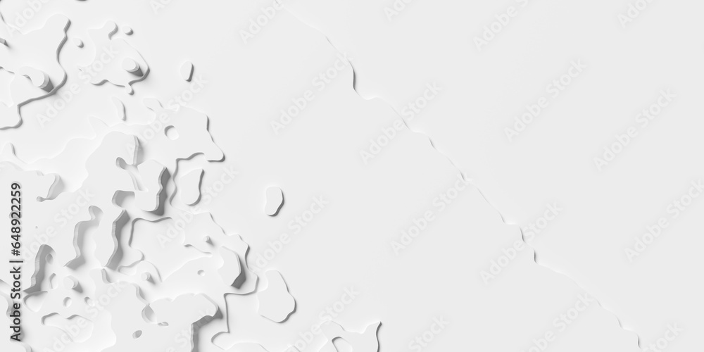 Fading out white organic terrain height step lines shapes geometrical ...