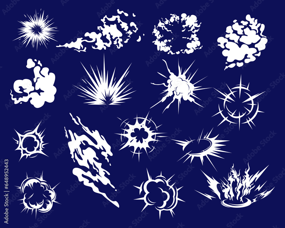 Cloud bomb smoke cartoon illustration vector collection set element ...
