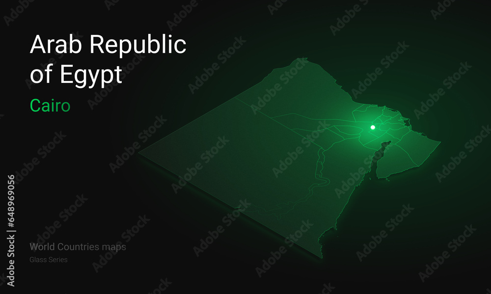 Creative map of Egypt. Political map. Cairo is a Capital of Egypt ...