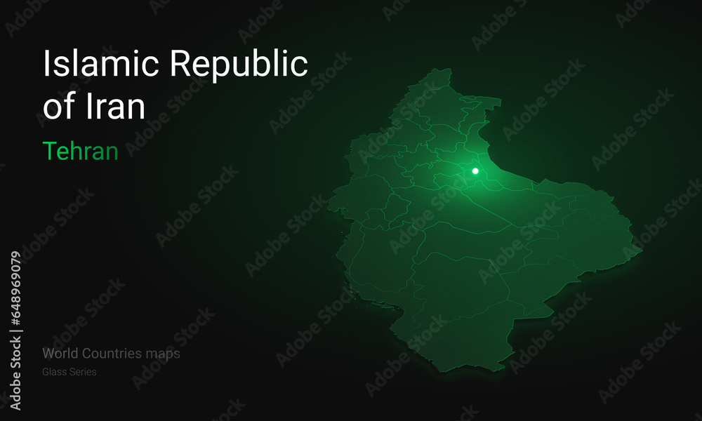 Creative map of Iran. Political map. Tehran is a Capital of Iran. World ...