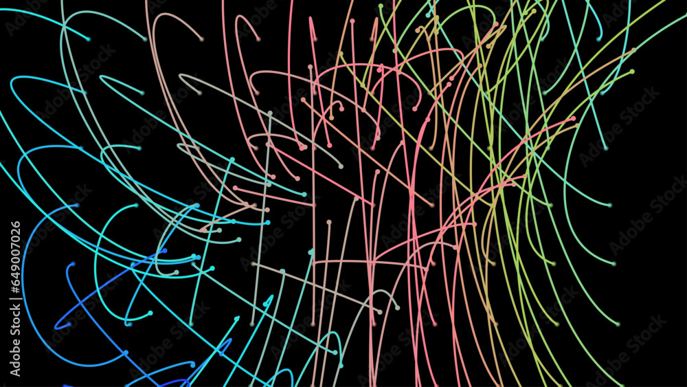 Crossing light beams. Energy flow Laser lines. Neon plexus knots ...