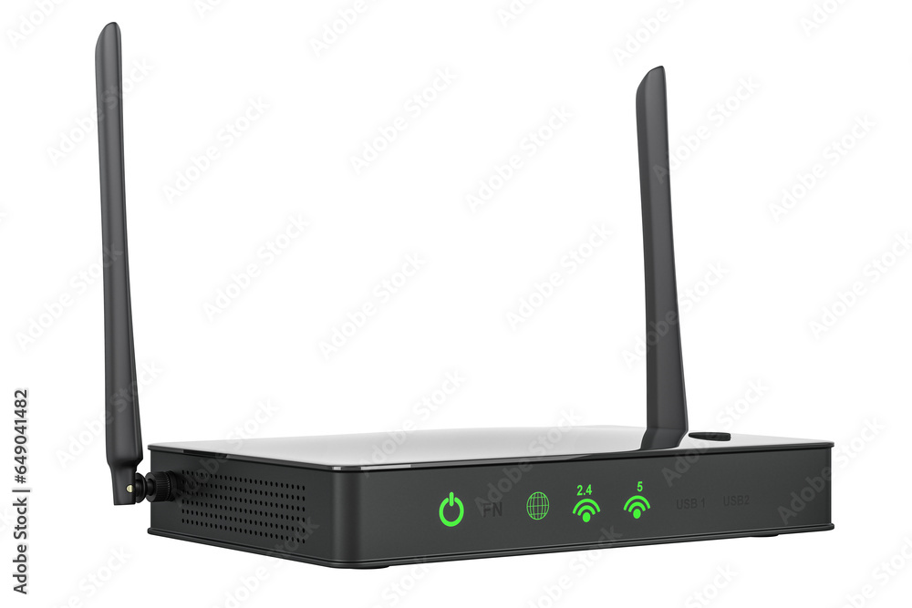 Wireless Internet Router, 3D rendering isolated on transparent ...