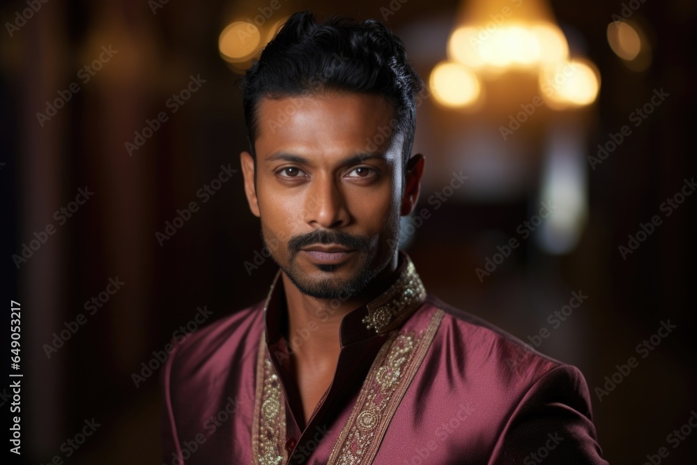 An Indian trans man, presumably in his 40s, wears a Sherwani with grace ...