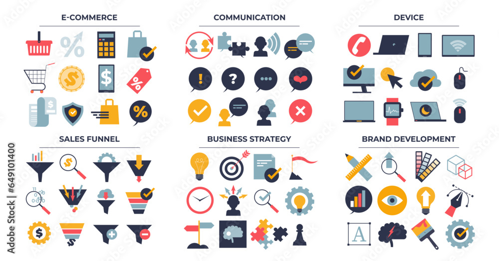 Objects for digital marketing and sales business outline collection ...