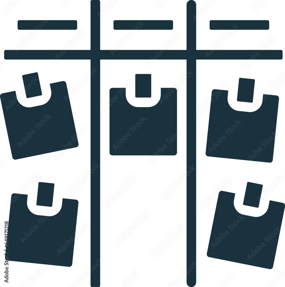Kanban icon. Monochrome simple sign from productivity collection ...