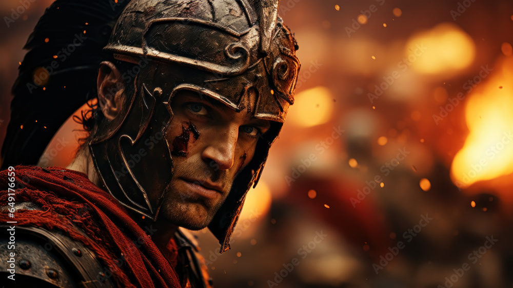 Portrait of a Roman centurion in the battlefield at the time of Jesus ...