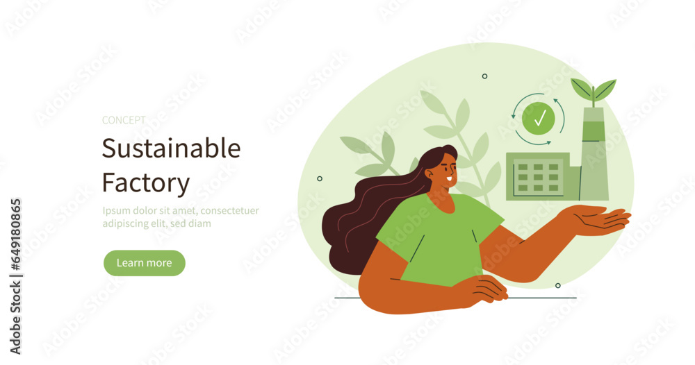 Climate change and sustainability. Character showing benefits of green ...