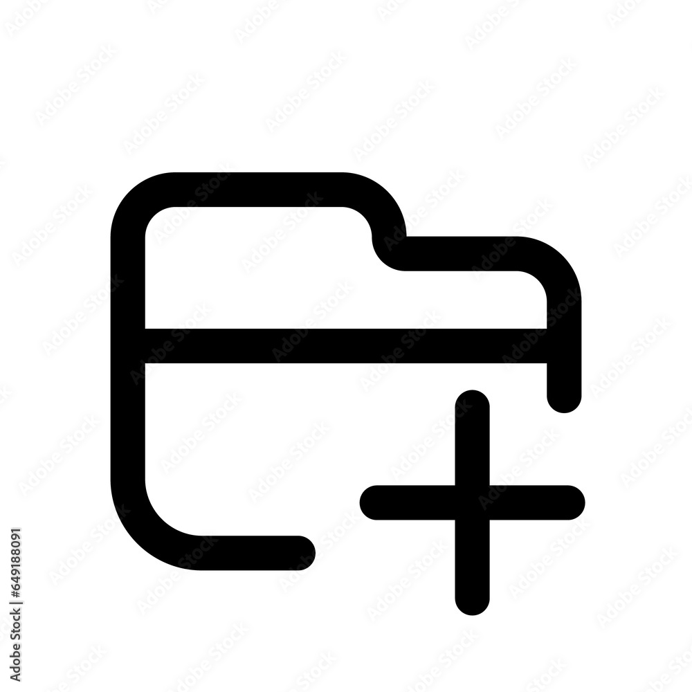 New Folder Icon in Black and White Transparent Background Stock ...