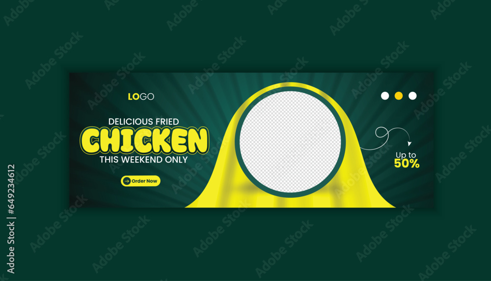 Delicious Fried Chicken Promotional Facebook cover banner design ...