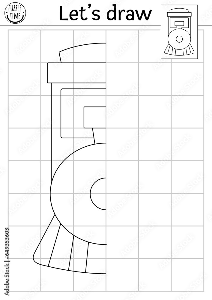 Complete the train picture. Vector transportation symmetrical drawing ...