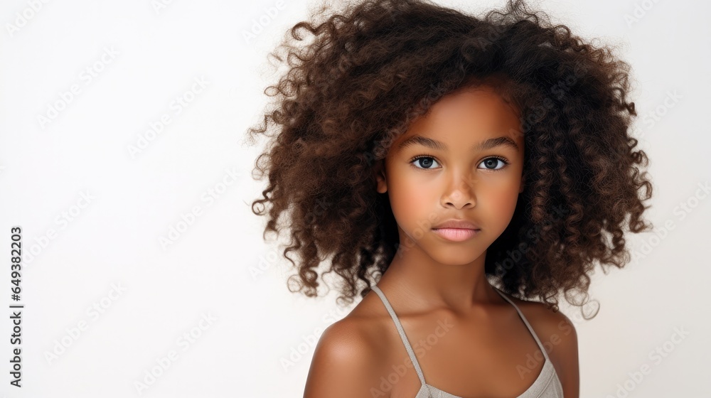 photo portrait of a beautiful young black African afro American model ...