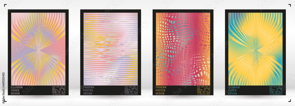 Geometrical Poster Design with Optical Illusion Effect. Minimal ...