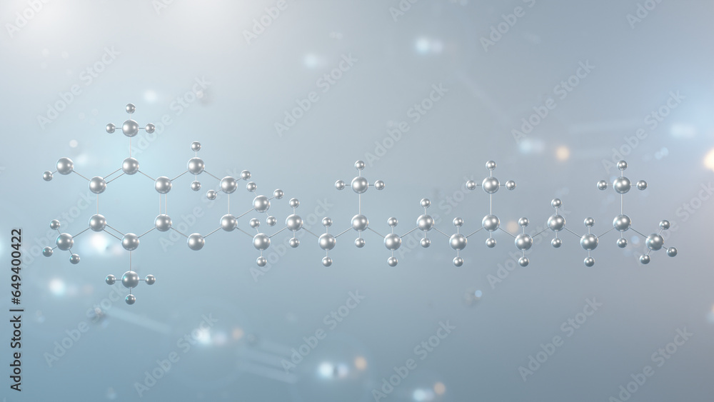 alpha-tocopherol molecular structure, 3d model molecule, vitamin e ...