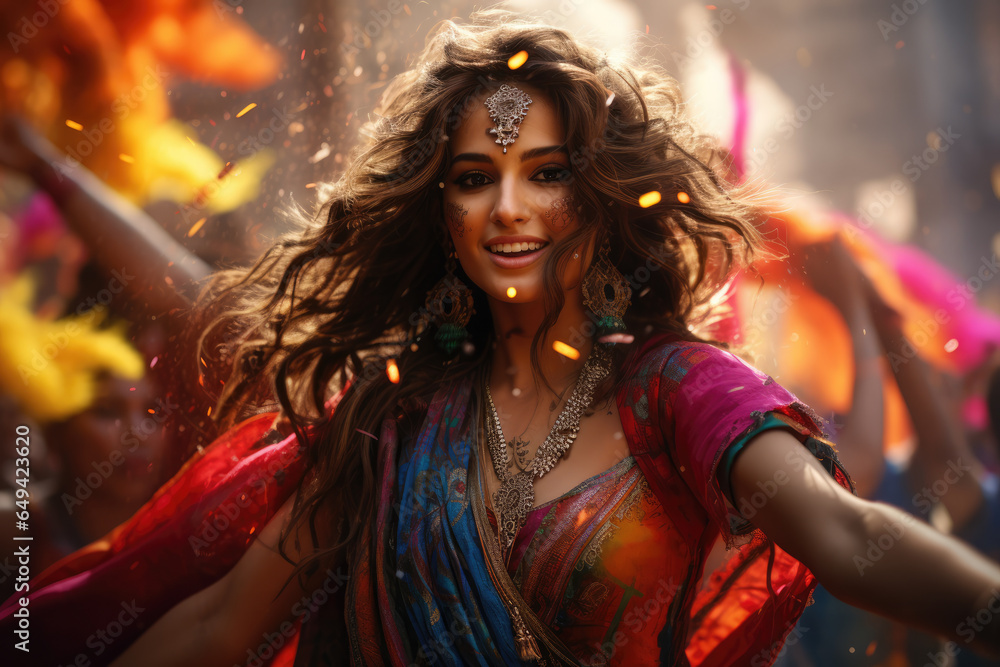 A colorful Bollywood dance sequence, showcasing the vibrancy and music ...