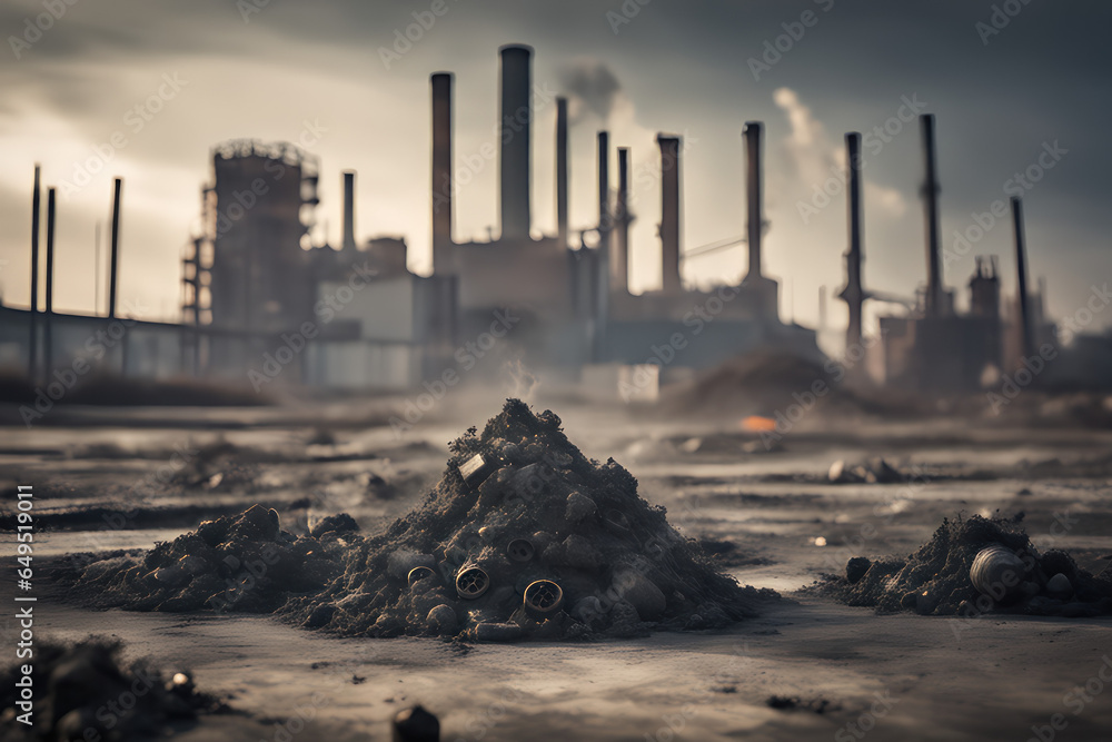 toxic waste from human hands, industries that create pollution and ...