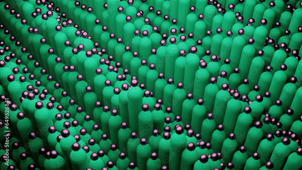Hypnotic green background. Design. Short lines of green shades with a ...