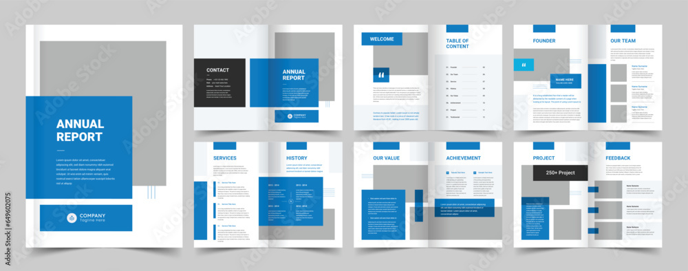 Annual Report, Multipage company profile design, Brochure template ...