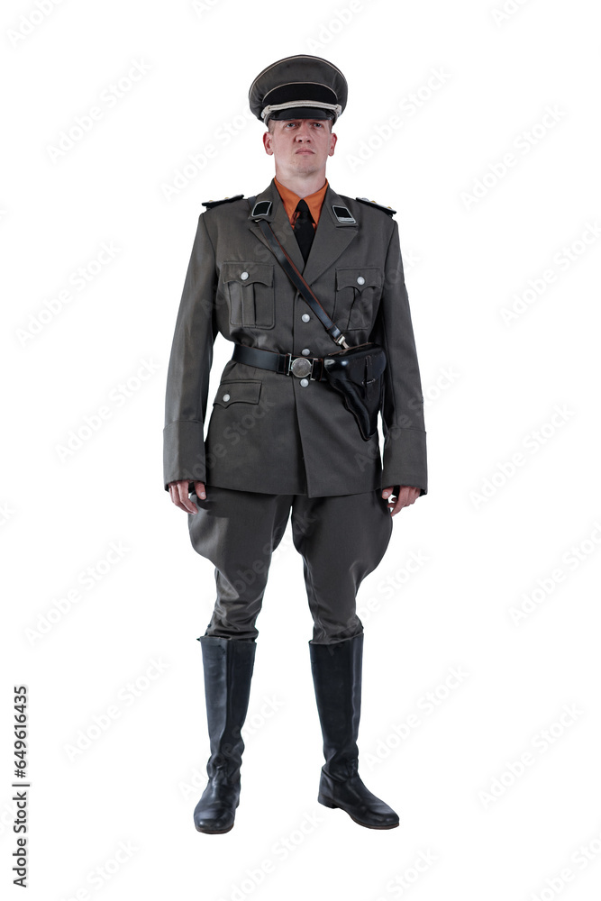 Male actor reenactor in historical uniform as an officer of the German ...