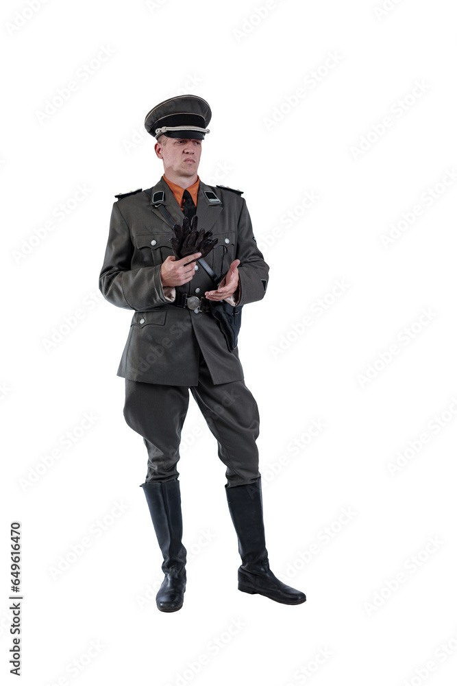 Foto de Stock Male actor reenactor in historical uniform as an officer ...