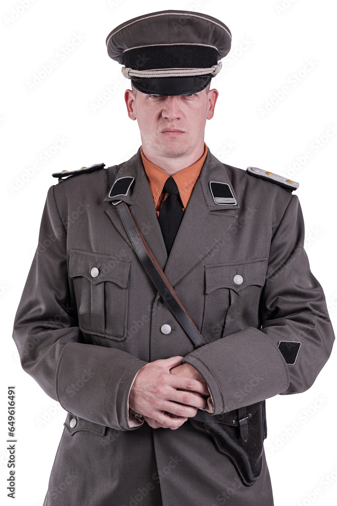 Male actor reenactor in historical uniform as an officer of the German ...