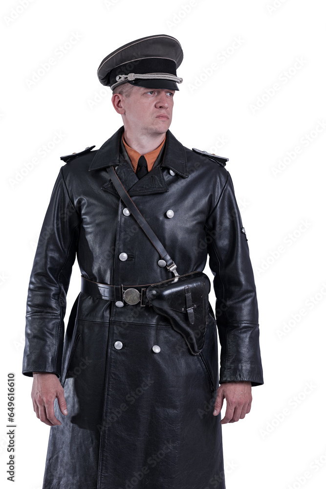 Male actor reenactor in historical uniform as an officer of the German ...