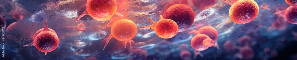 Human peripheral blood mononuclear cells (PBMC) cells under a ...