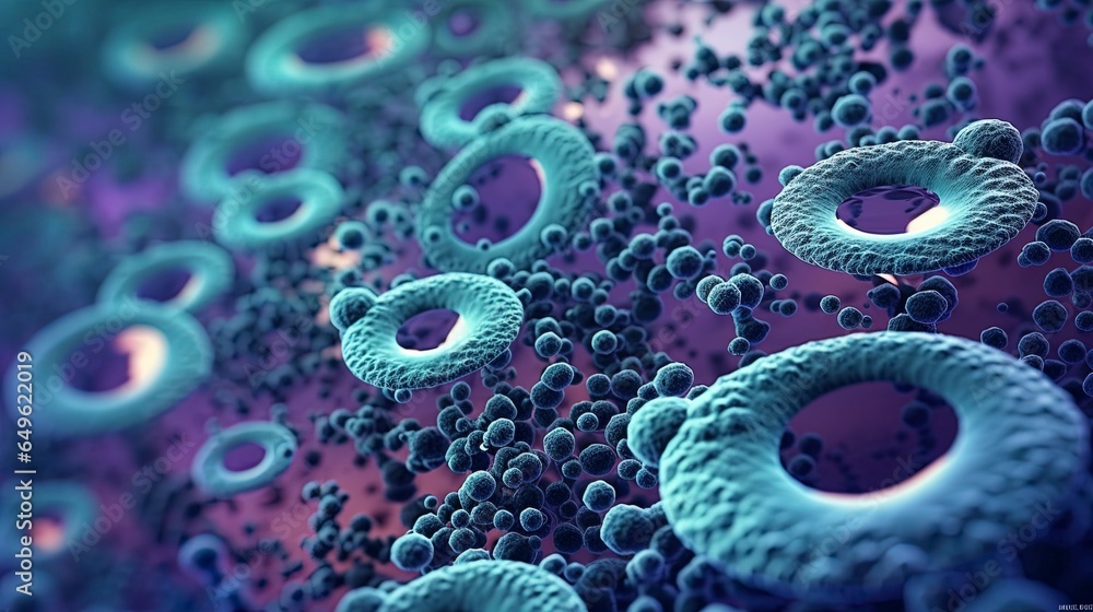 Human peripheral blood mononuclear cells (PBMC) cells under a ...