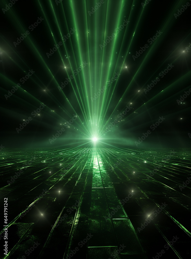 Ai Generated Backdrop With Illumination Of Green Spotlights For Flyers ...