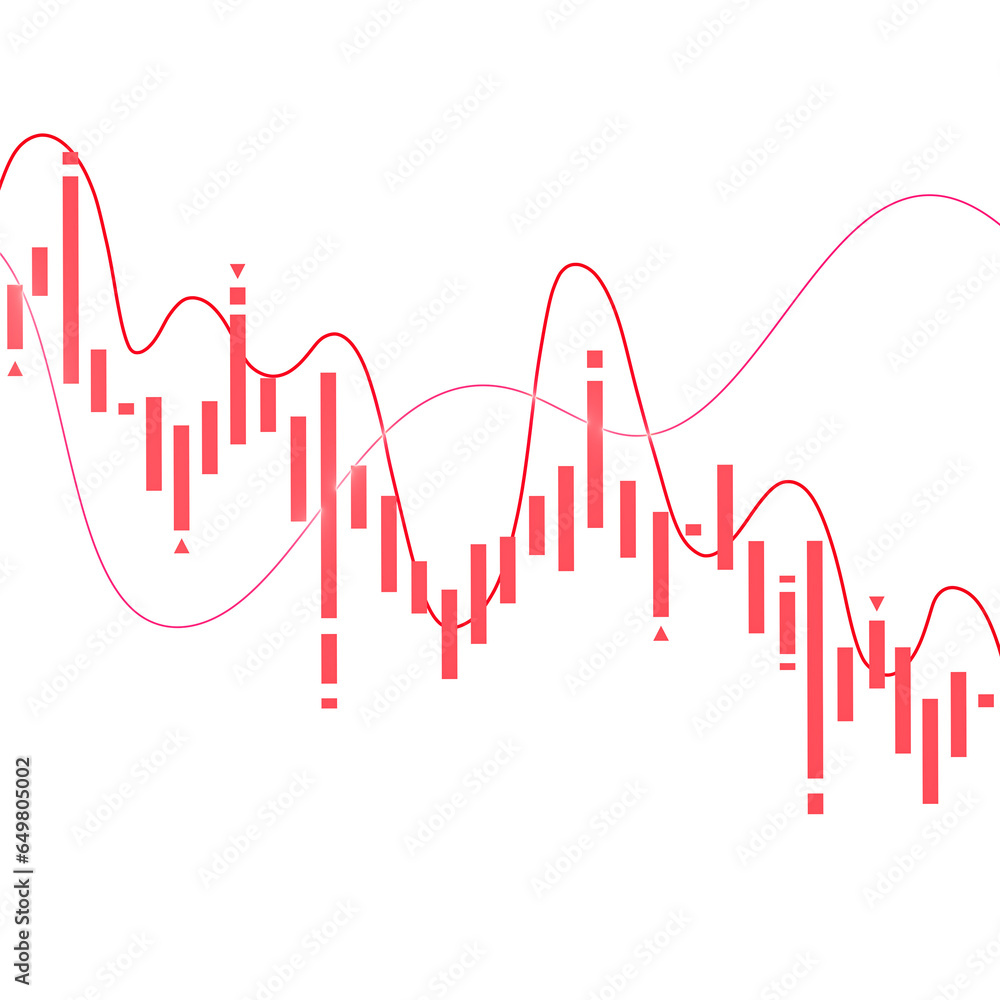 Red trading world chart schedule. Illustration on transparent ...