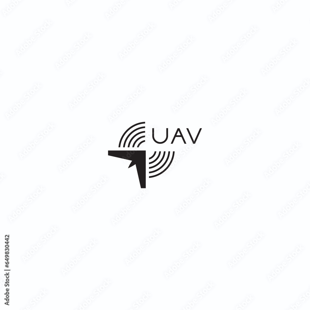 Drone, UAV shop logo, poster. Drone icons set. Collection of 4 drone's ...