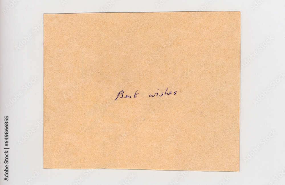 handwritten best wishes card Stock Photo | Adobe Stock